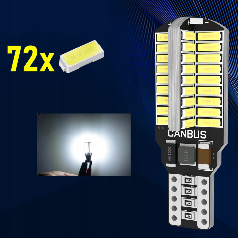 Żarówka Led W16W T15 Canbus Wstecznego 72 Led Smd - SKLEPLEDYPL ...