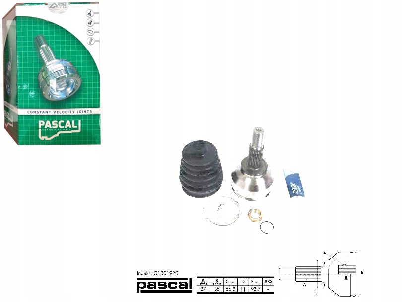 Przegub Napędowy Zewnętrzny Pascal Renault Laguna - Inna marka ...