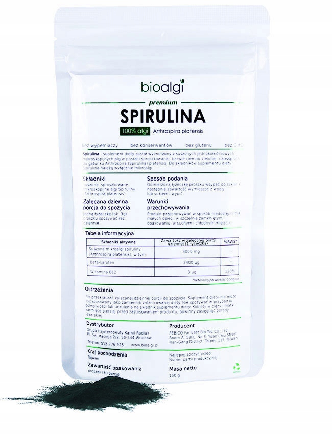 Suplement diety, Bioalgi, Spirulina proszek, 150g | Sklep EMPIK.COM
