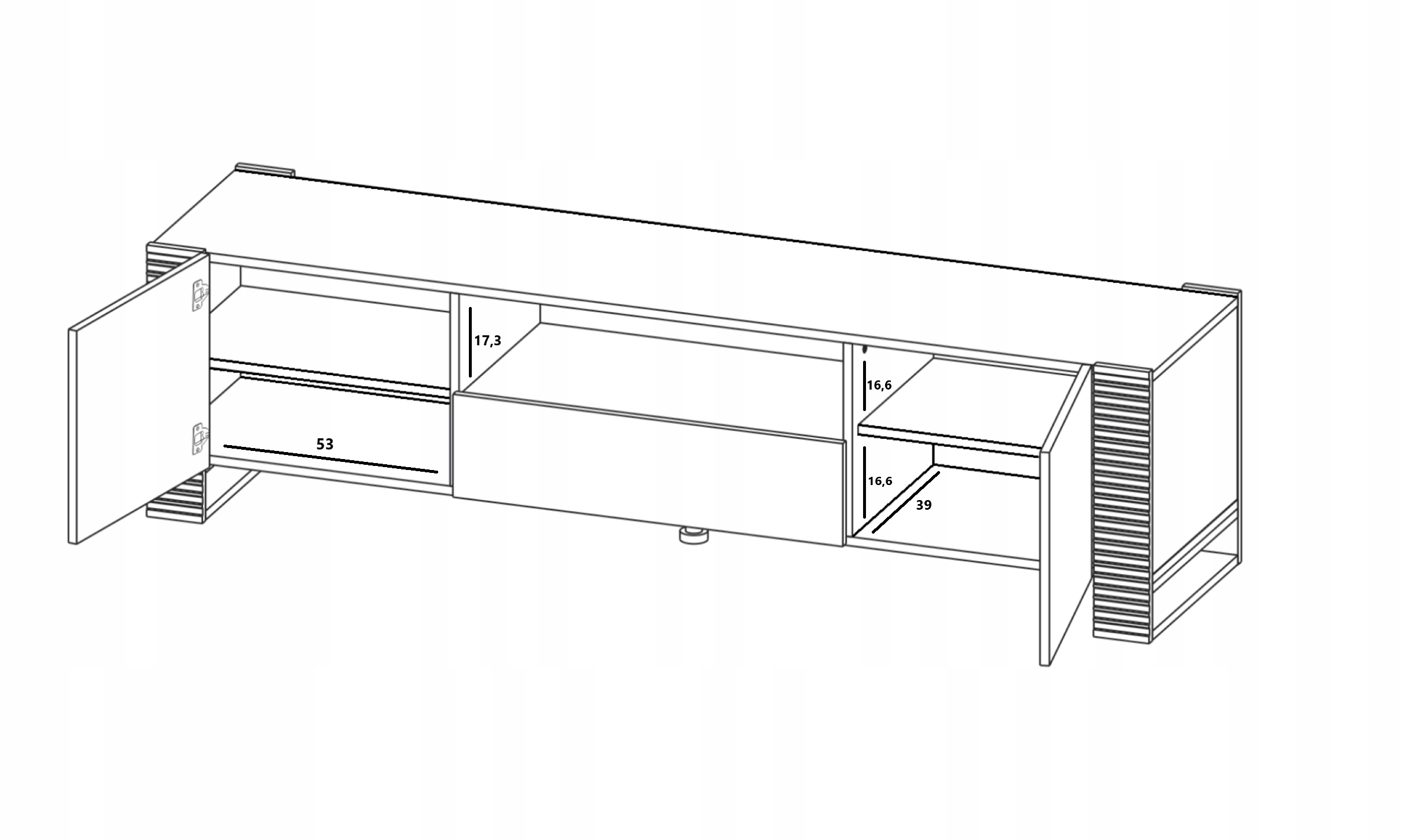 Szafka RTV Loft komoda Loft grafit MAT 180cm 58158 – sklep BRW