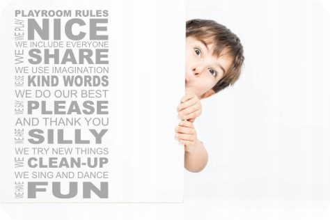 Napis na ścianę pokoju dziecka naklejka 120x60cm wybór koloru zasady ...