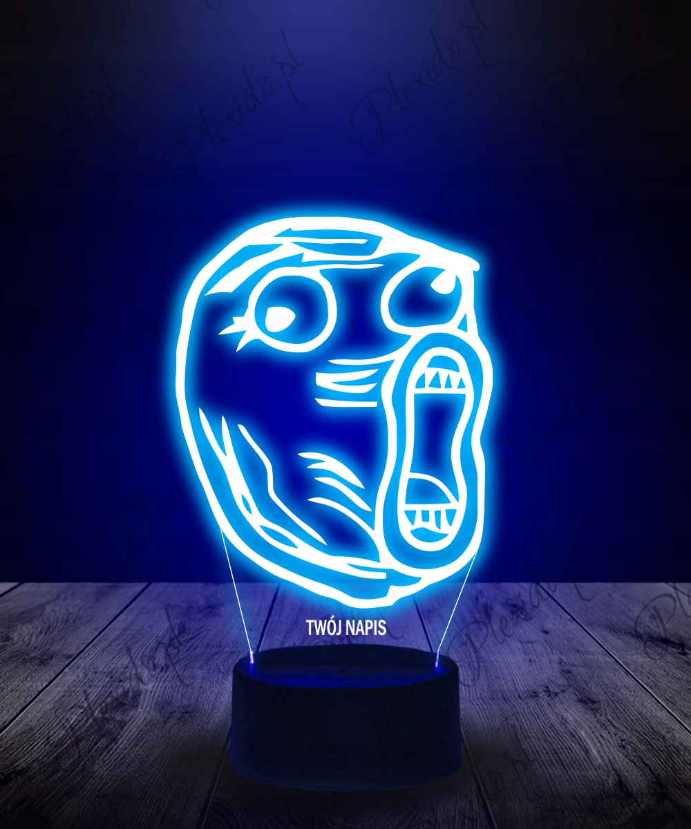 Lampka na Biurko Statuetka 3D Głowa LOL Mem Grawer - Plexido | Sklep ...