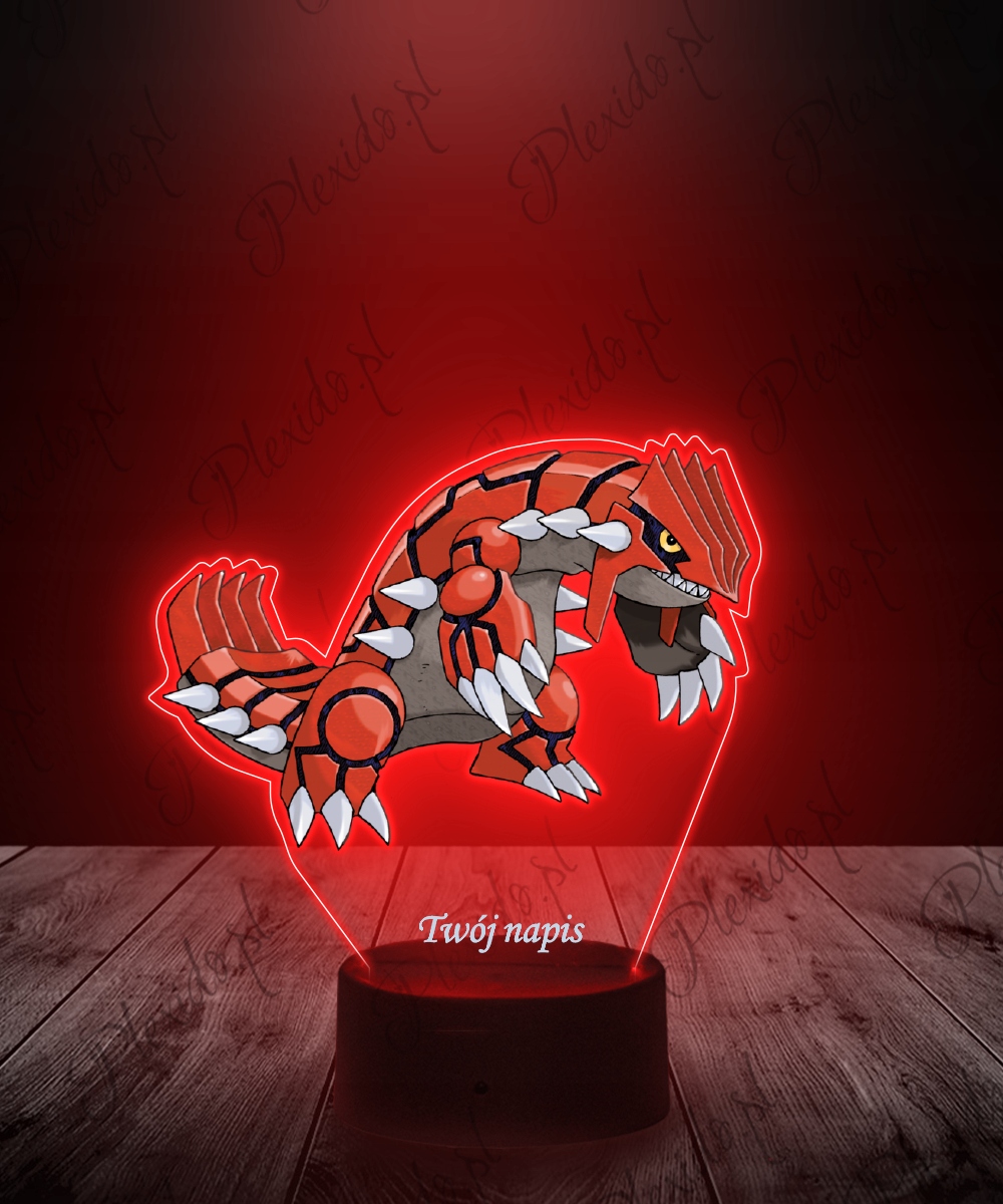 Lampka Nocna Dla Dzieci Z Nadrukiem Groudon Pokemon Prezent Imię 3D LED ...