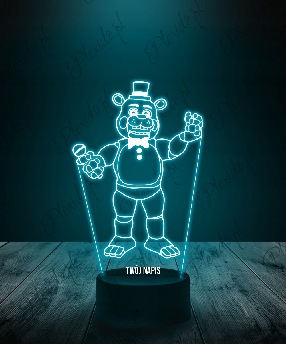 Lampka Nocna LED 3D Toy Freddy Fnaf Gra Prezent Twój Napis Imię Grawer ...