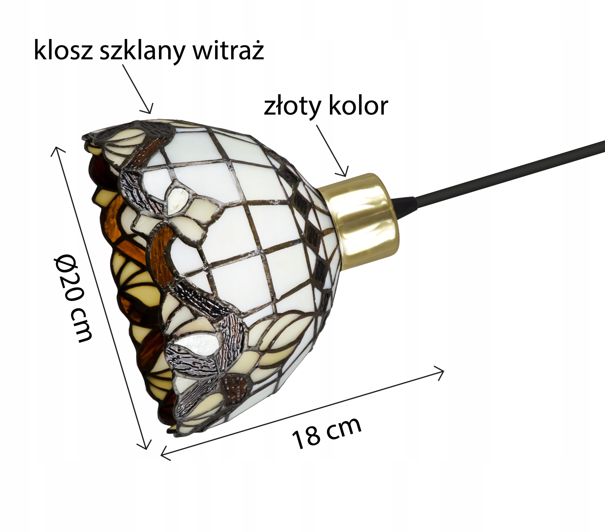 lampa wisząca, żyrandol tiffany ii 3-7208 led - Komat | Sklep EMPIK.COM