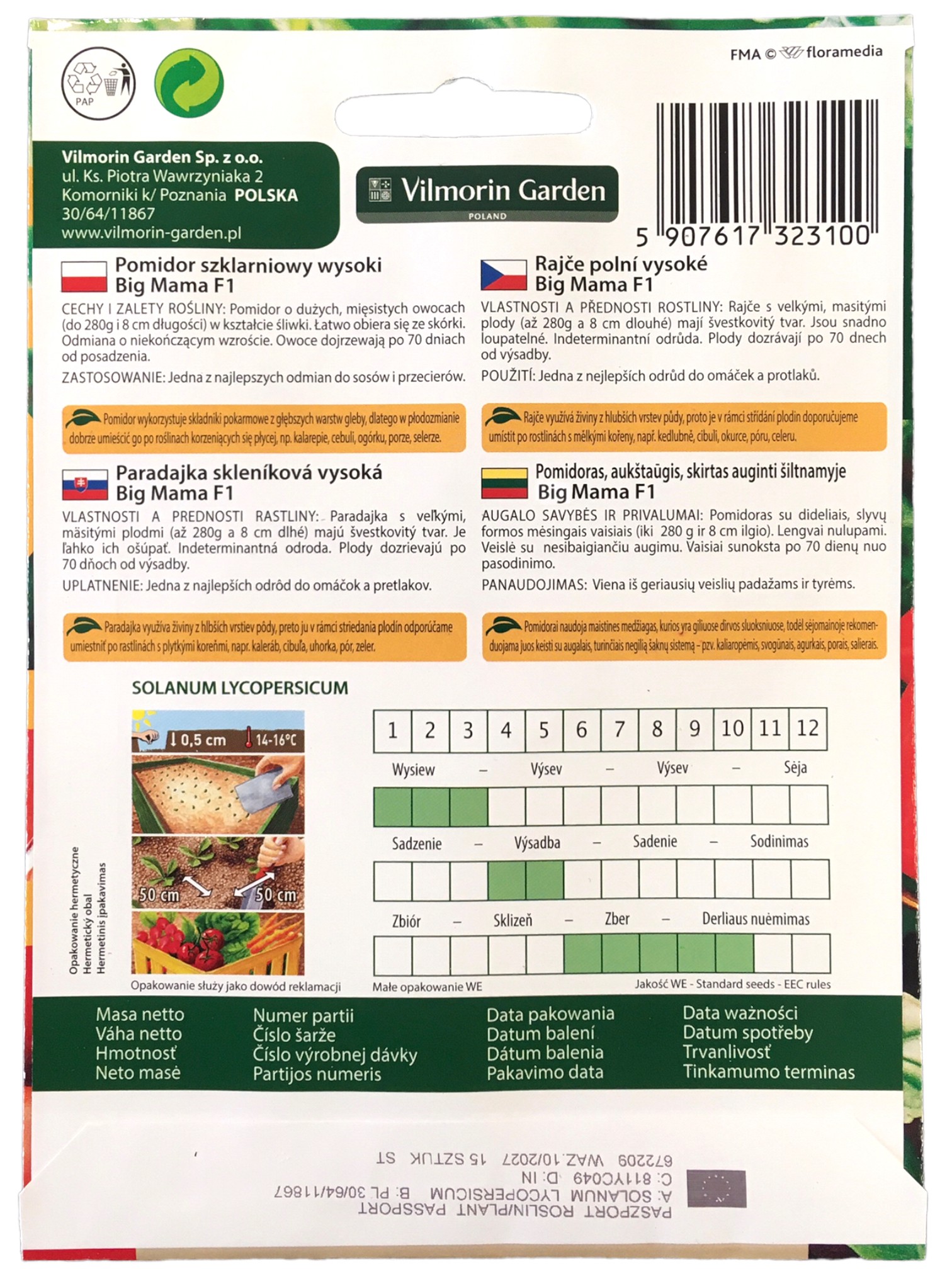 Pomidor Big Mama F1 15N Vilmorin Profi - Vilmorin | Sklep EMPIK.COM