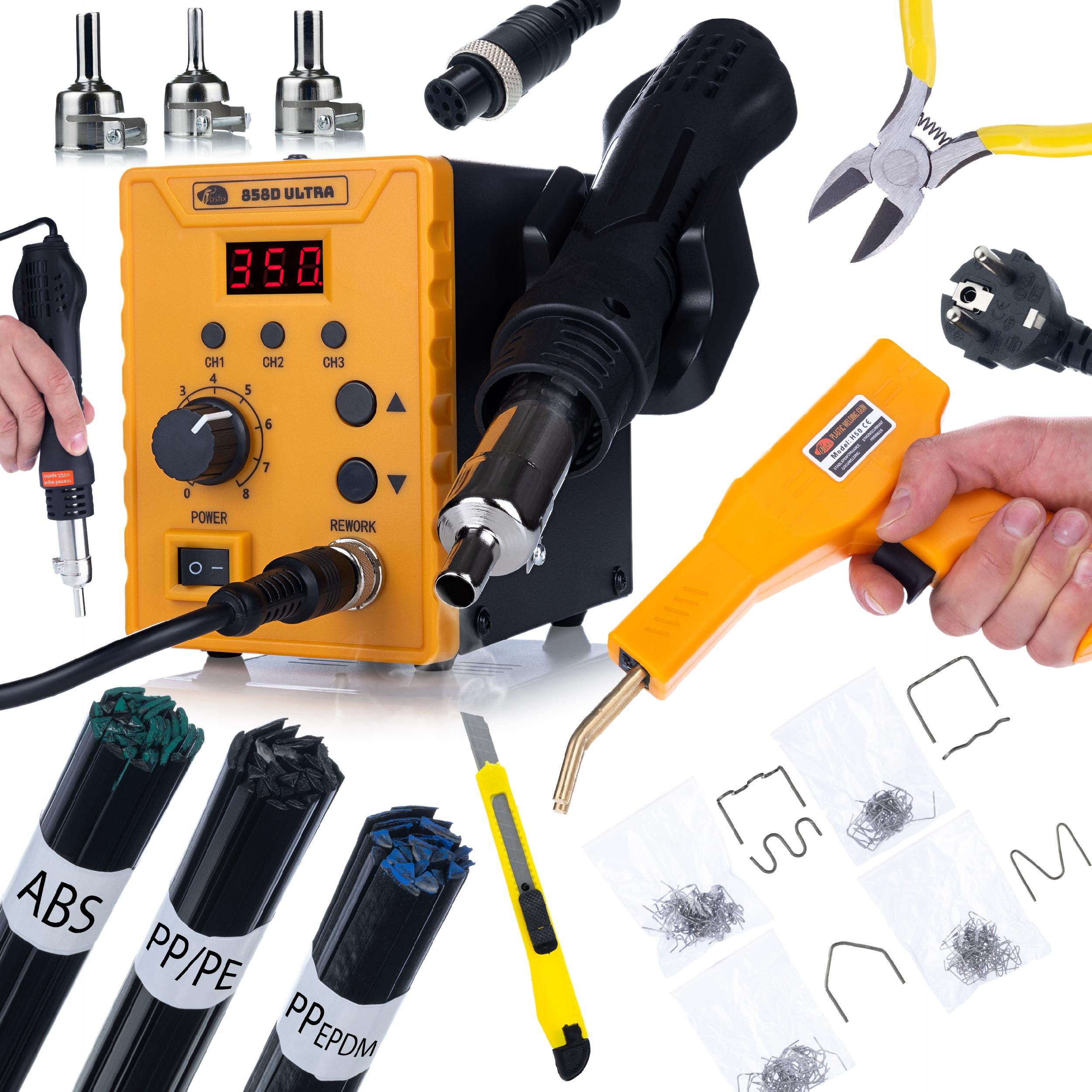 Rosfix 858D ULTRA + Soudeuse en plastique + Matériaux ABS PP PE ...