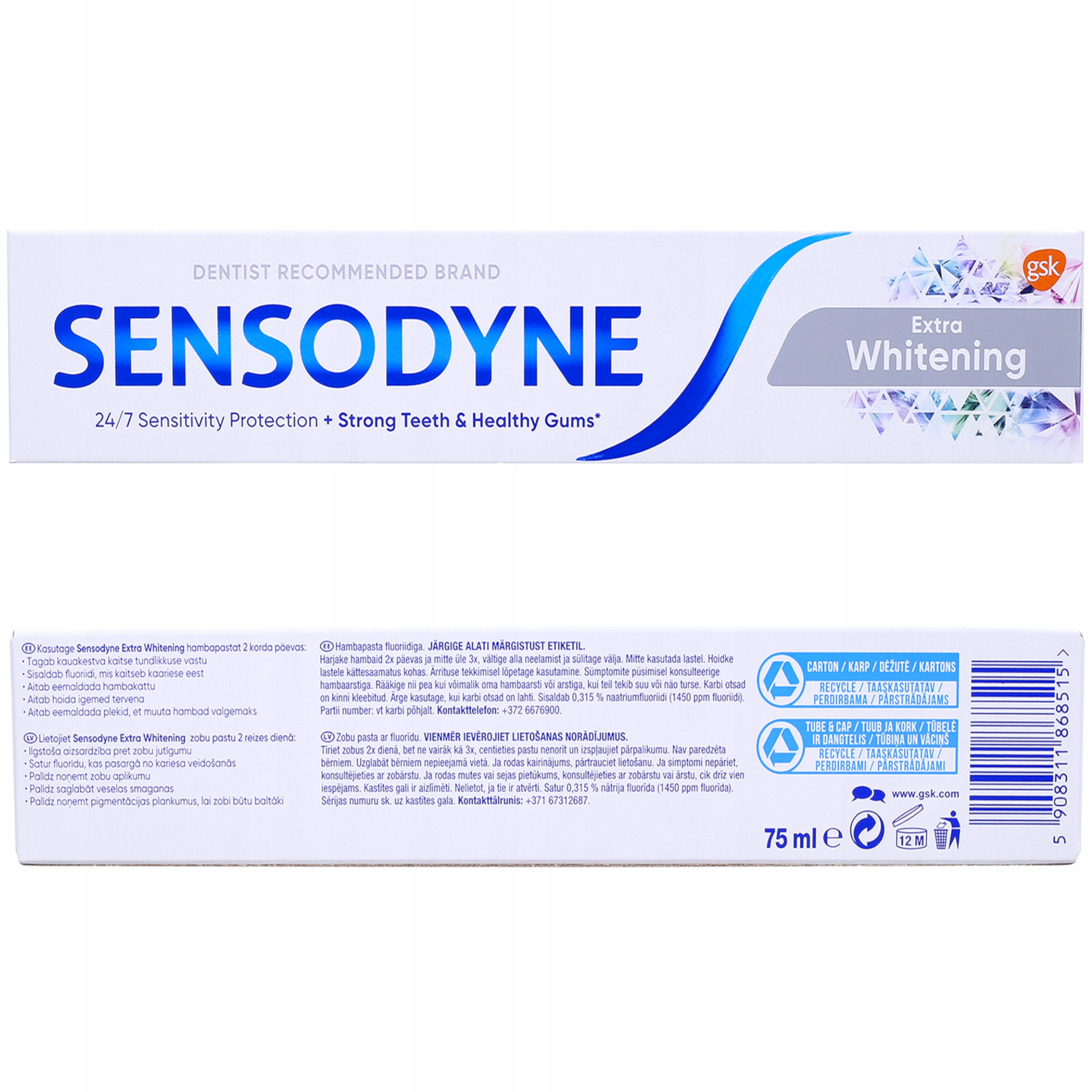Sensodyne, Extra Whitening, Pasta Do Zębów, 4 Szt. | Sklep EMPIK.COM