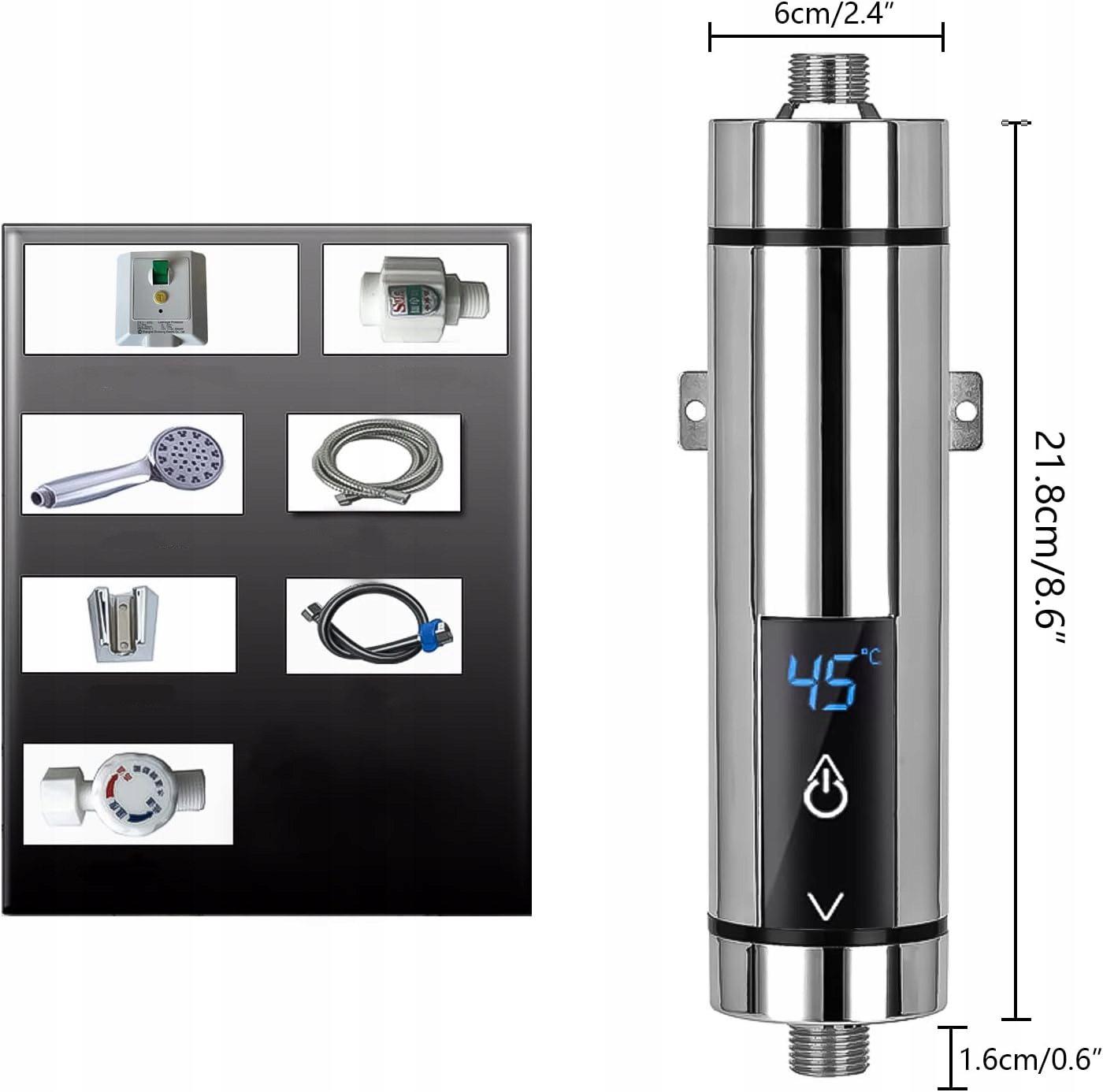 Incalzitor instant de apa CEIEVER TD01226-HJC, 3500W/5500W, IPX4, 220V ...