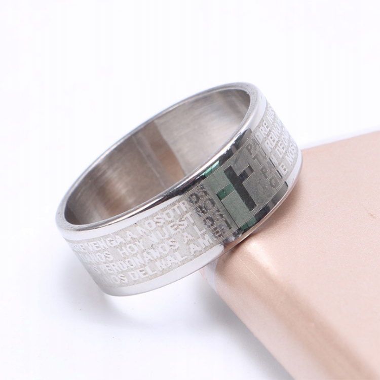 SREBRNY Pierścień Sygnet, Krzyż Biblia STAL PUNK - Inna marka | Moda ...