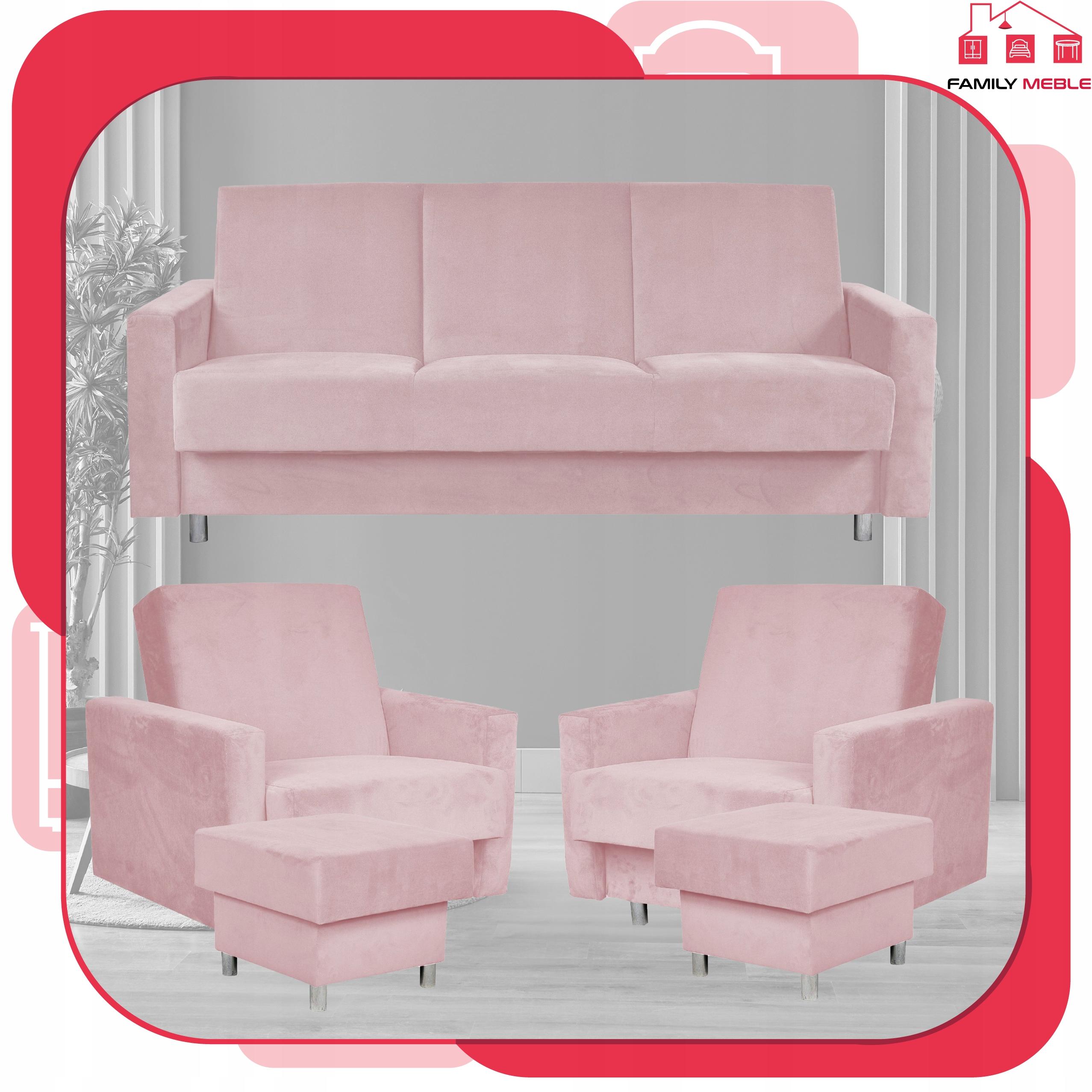 zestaw mebli wypoczynkowy alicja wersalka kanapa fotele pufy family ...