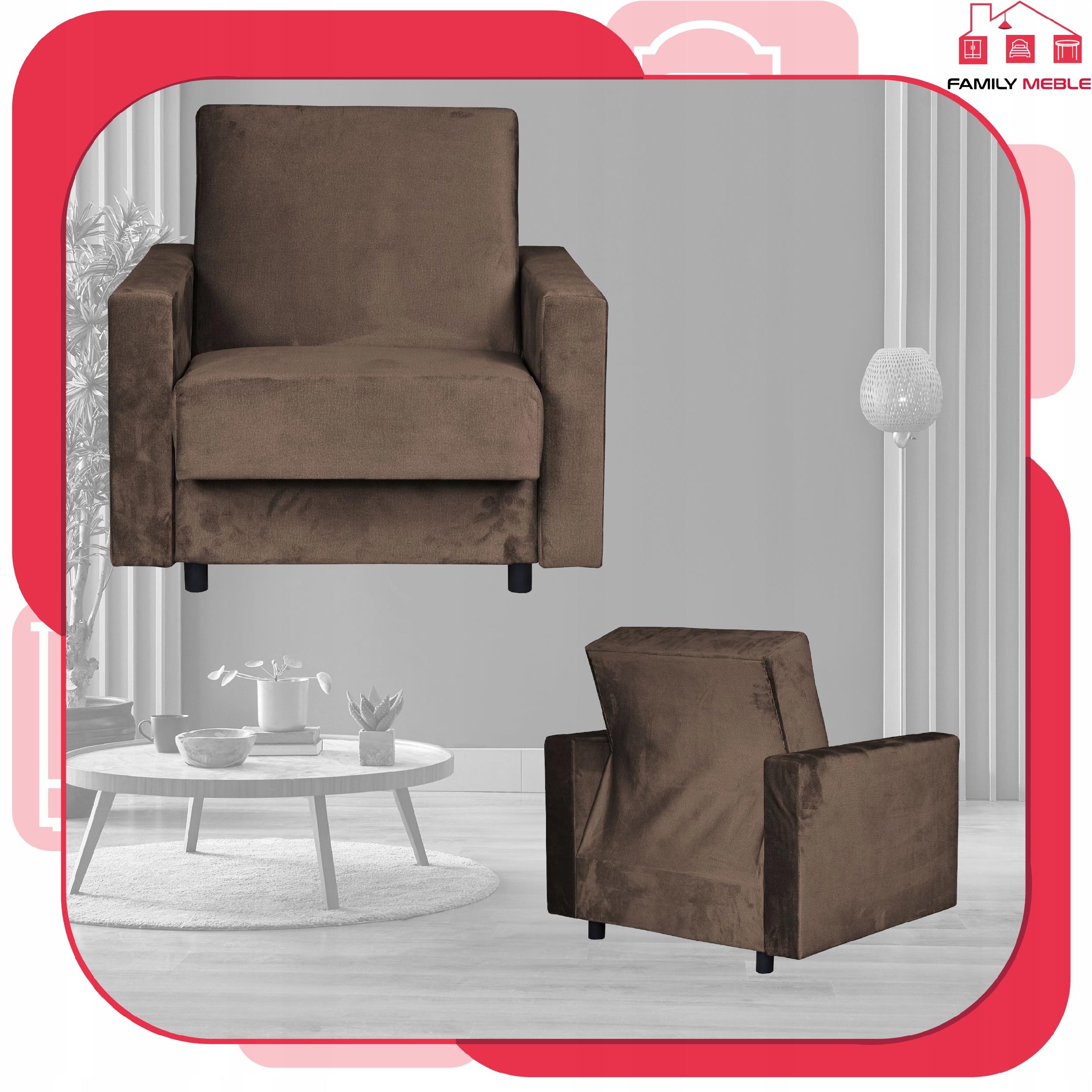 fotel rozkładany alicja do spania z pojemnikiem family meble brąz ...