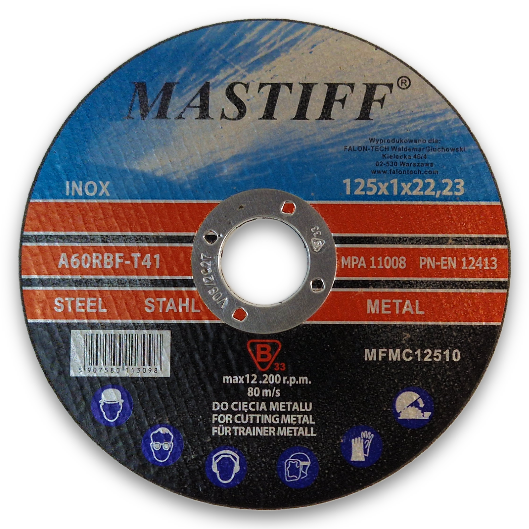 5× Kotouč na řezání kovu INOX 125 mm Mastiff – tenký, přesný, odolný ...