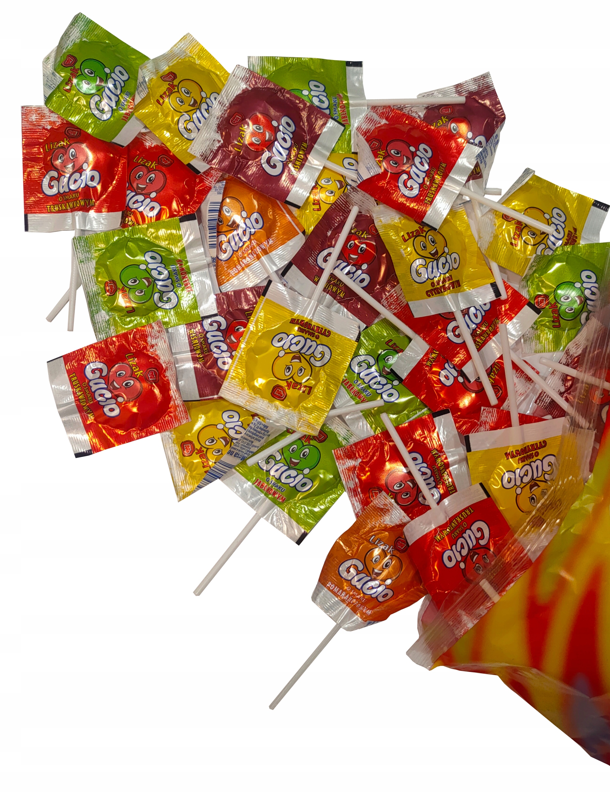 Zestaw 100 sztuk lizaki owocowe w kształcie serca - Inna producent ...