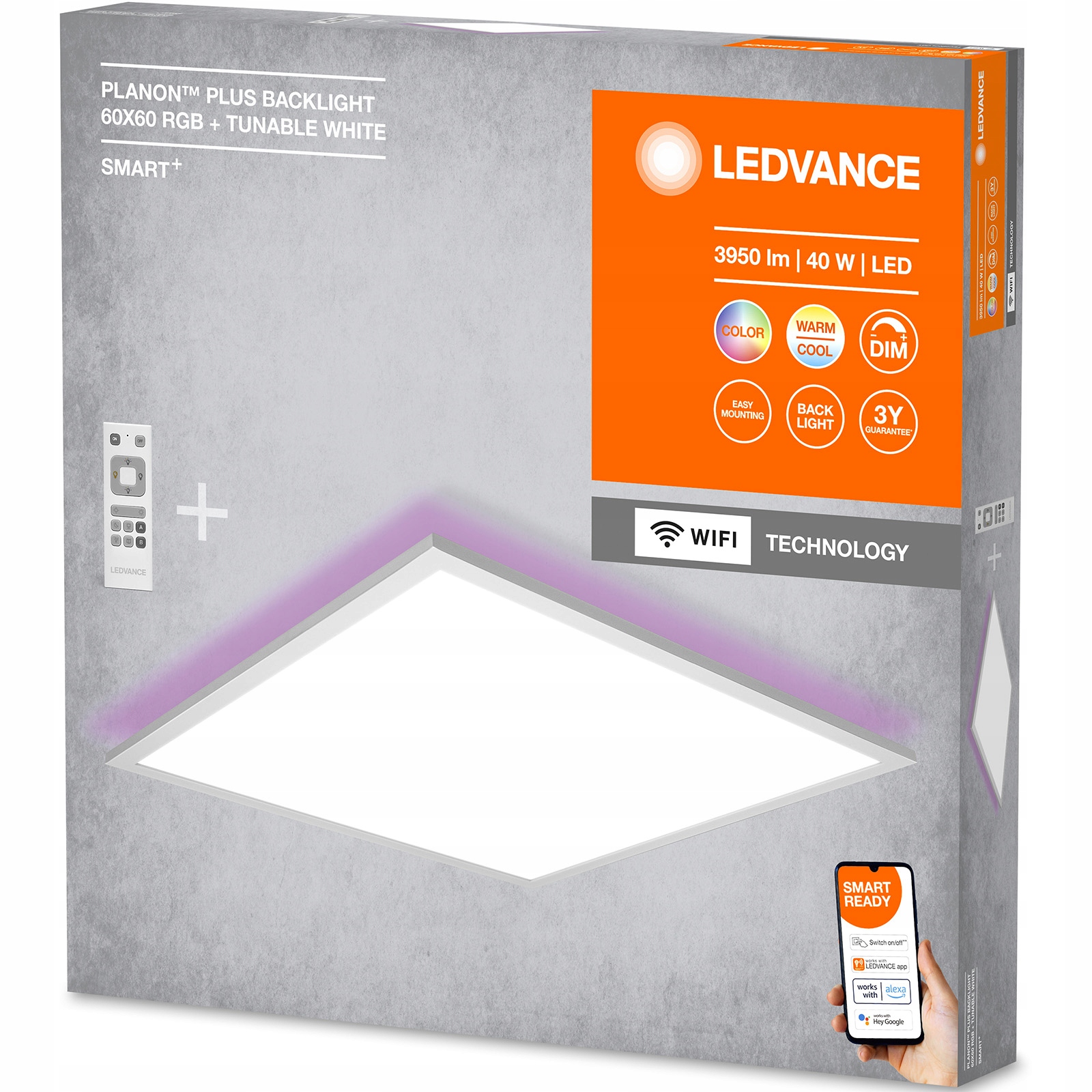 Panel LED 40W RGB CCT SMART+ WiFi PLANON 600X600 LEDVANCE - Ledvance | Sklep EMPIK.COM