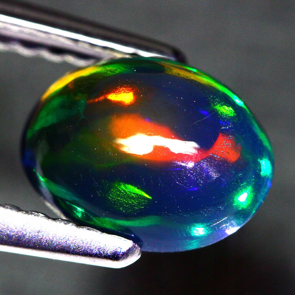 Opal negru natural 0.9ct, Songea, claritate imbunatatita, 8x6x4mm - eMAG.ro