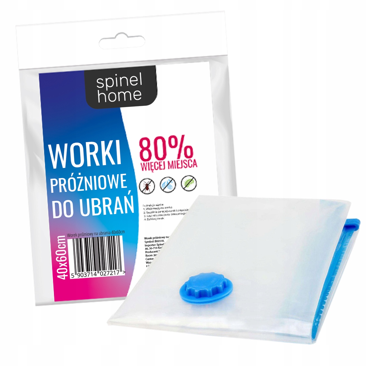 Worek próżniowy na ubrania 40x60cm - Spinel Home | Sklep EMPIK.COM